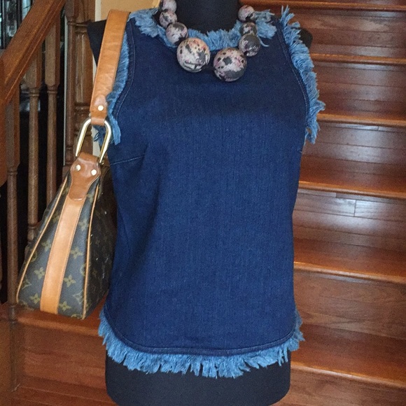 Louis Vuitton | Tops | Louis Vuitton Denim Top | Poshmark